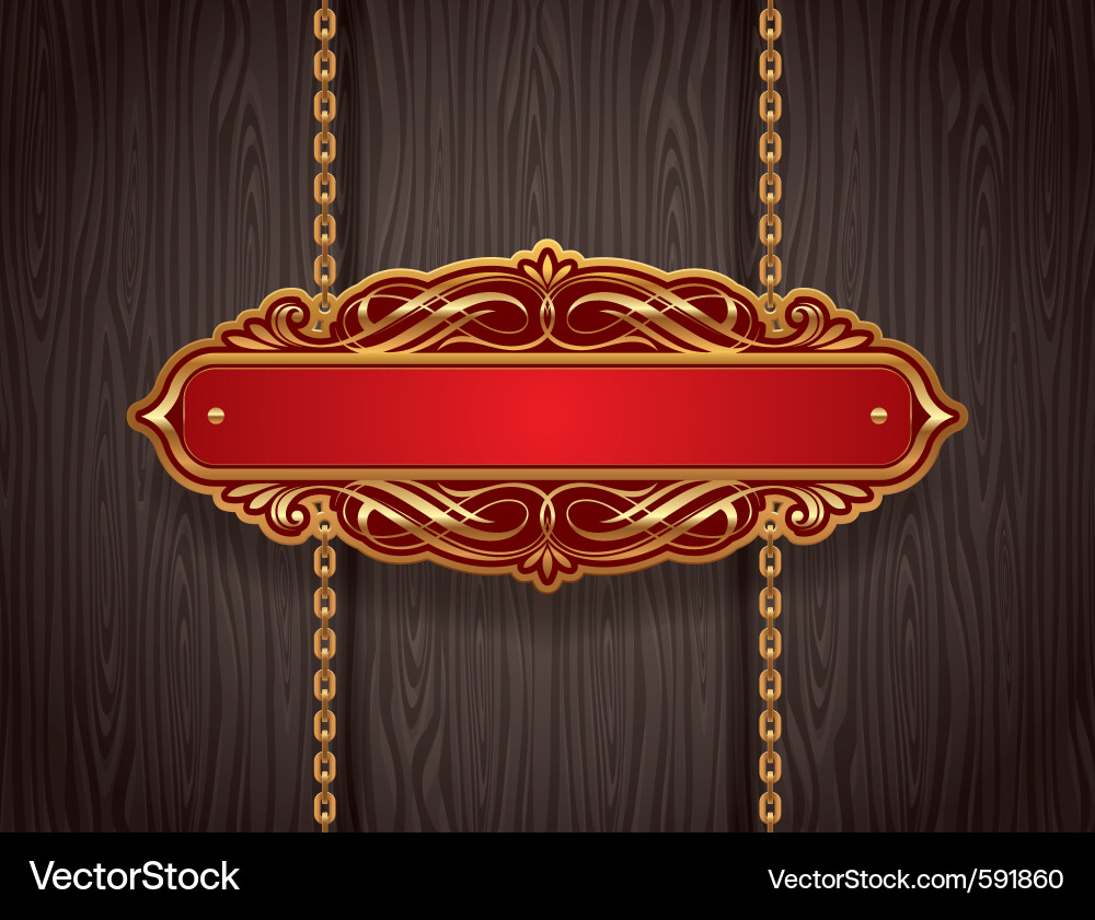 Golden vintage signboard Royalty Free Vector Image