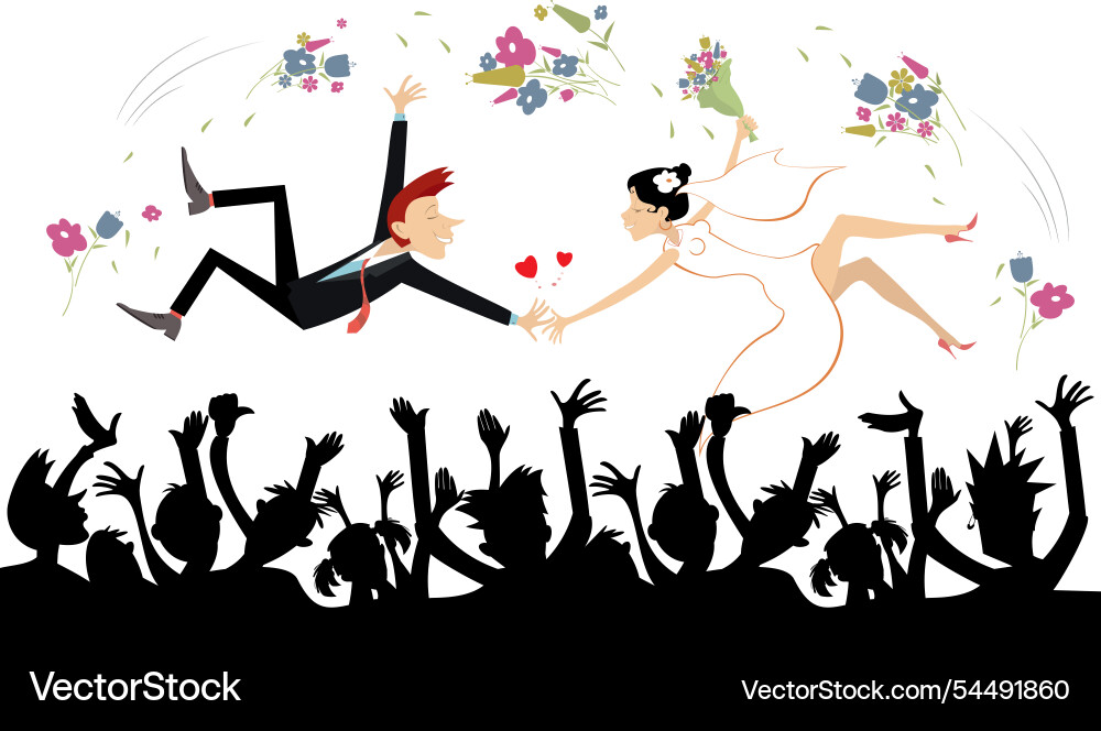 Happy married wedding couple Royalty Free Vector Image