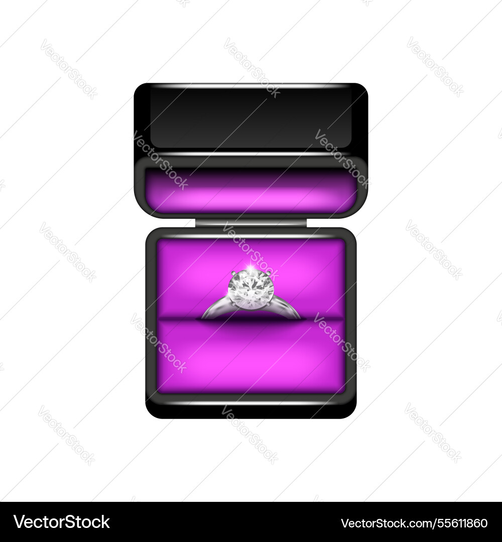 Luxury diamond white gold engagement ring Vector Image