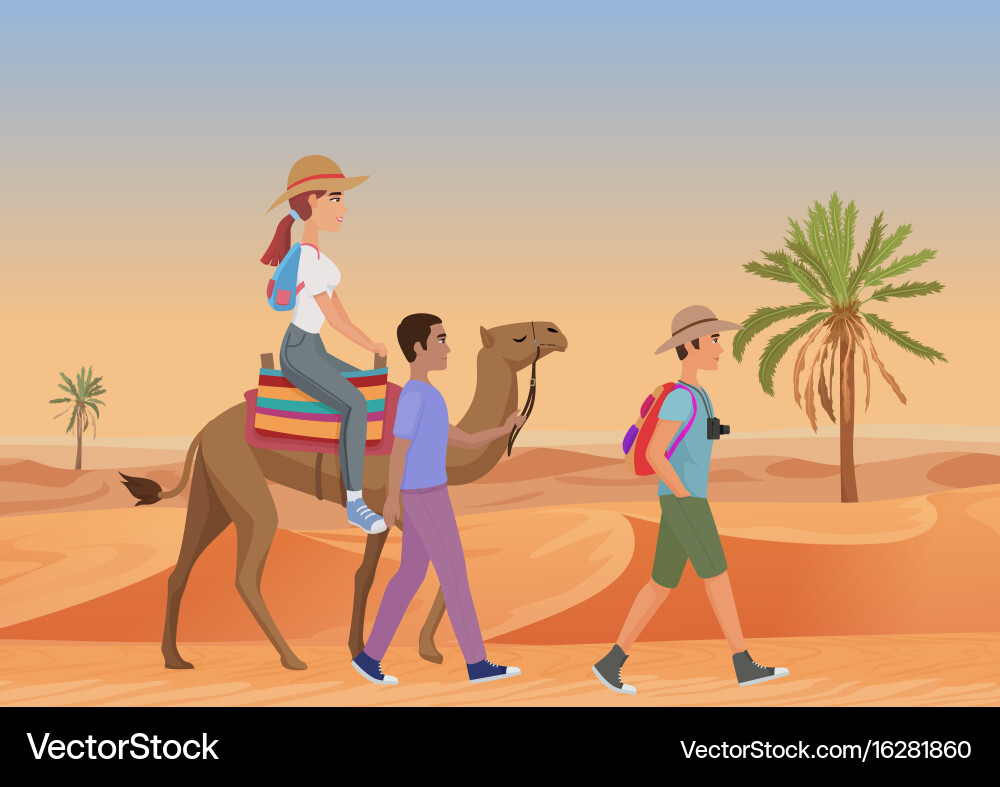 Man walking with guide Royalty Free Vector Image