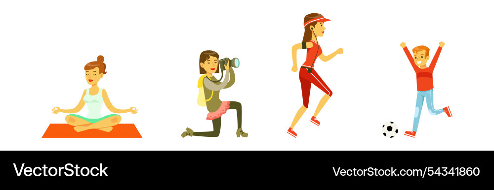 People walking and strolling along park relaxing Vector Image