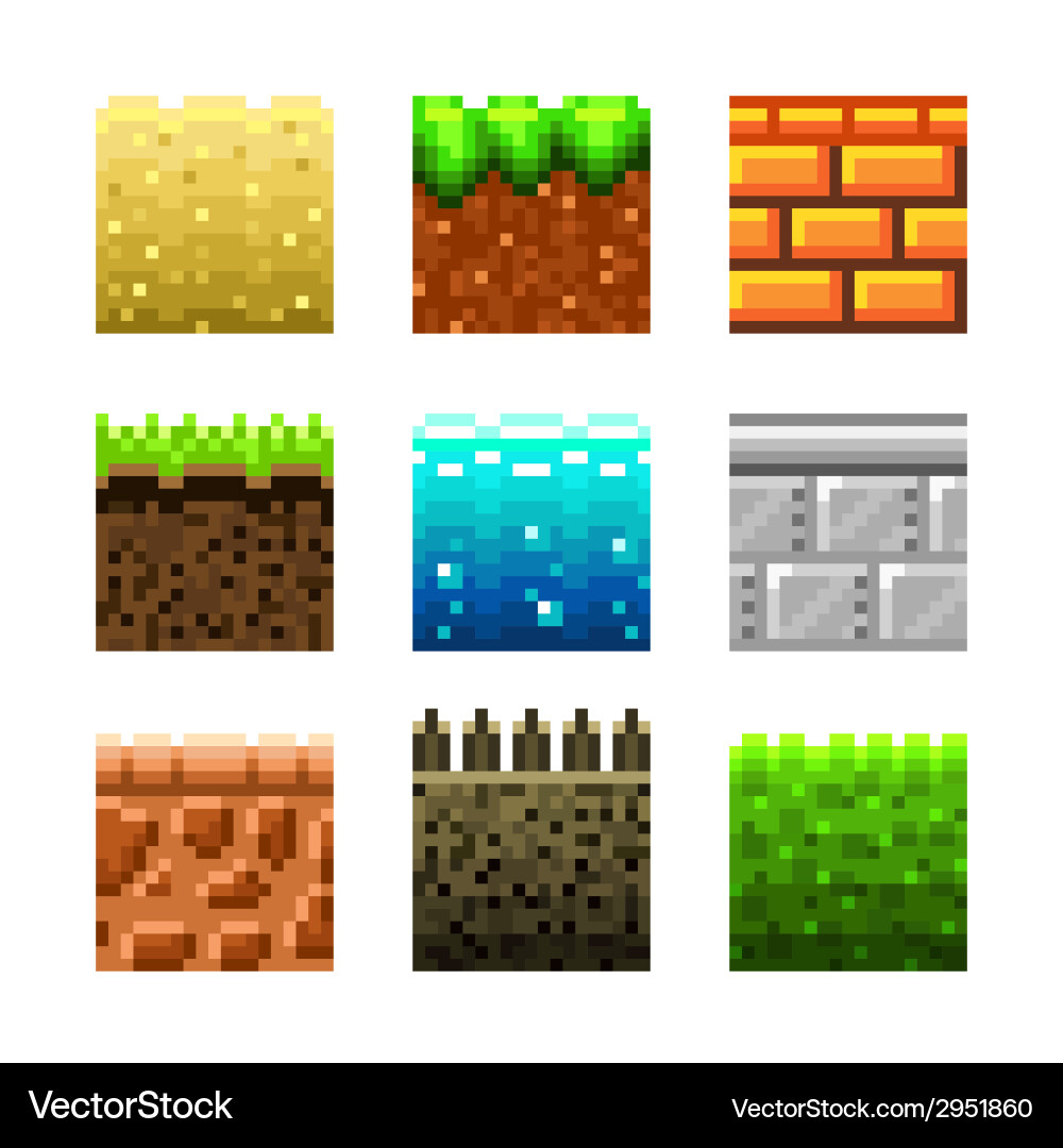 Pixel Textures - Game Assets Royalty Free Vector Image