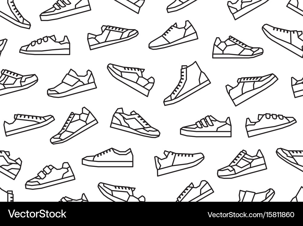 Sneakers seamless pattern Royalty Free Vector Image