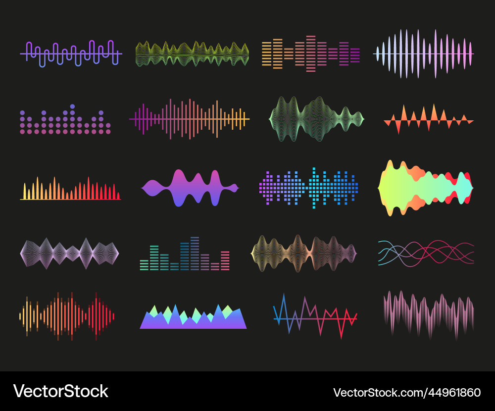 Sound wave bar music waveform audio equalizer Vector Image