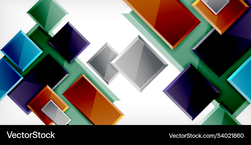 Square shape color abstract geometry Royalty Free Vector