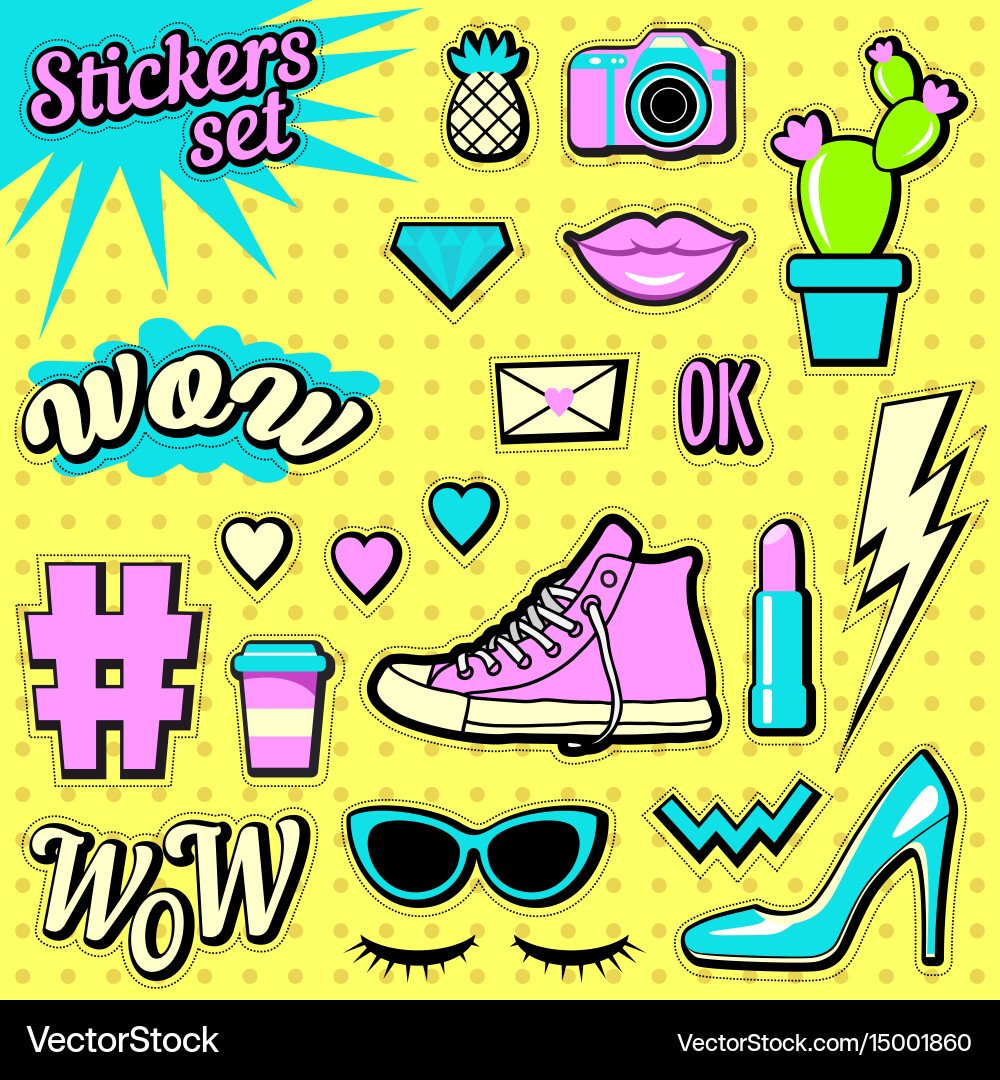Stickers set Royalty Free Vector Image - VectorStock