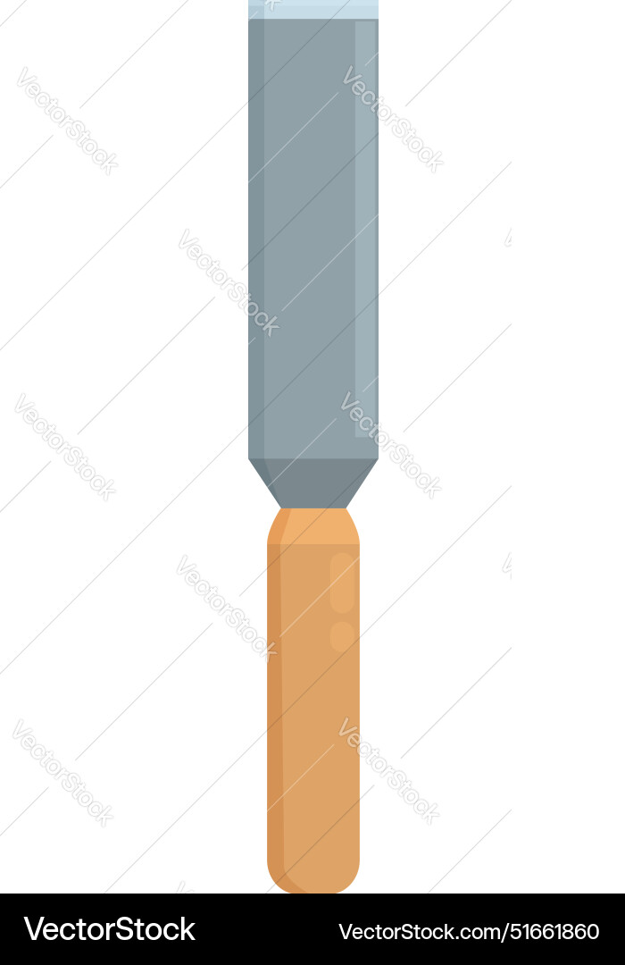 Wood chisel with wooden handle for carpentry Vector Image