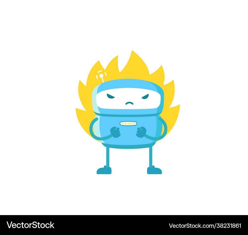 Angry robot deadline evil warrior android Vector Image