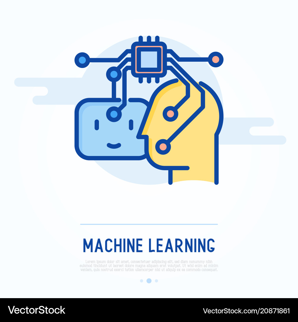 Artificial intelligence thin line icon Royalty Free Vector