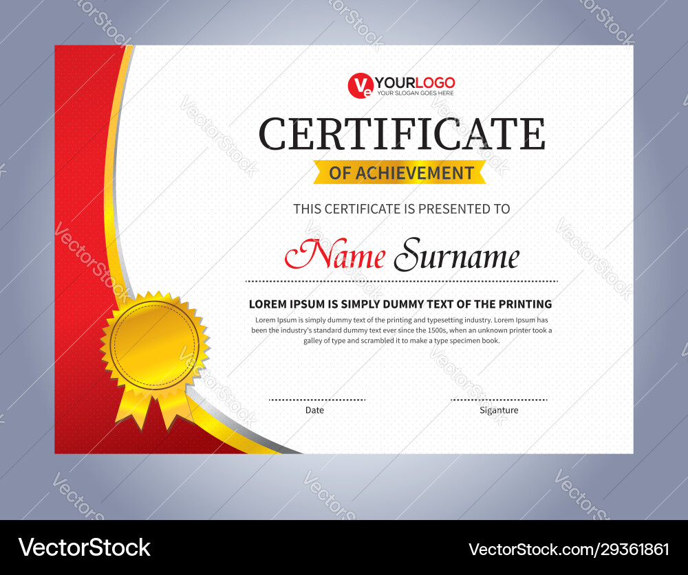 Certificate design template Royalty Free Vector Image