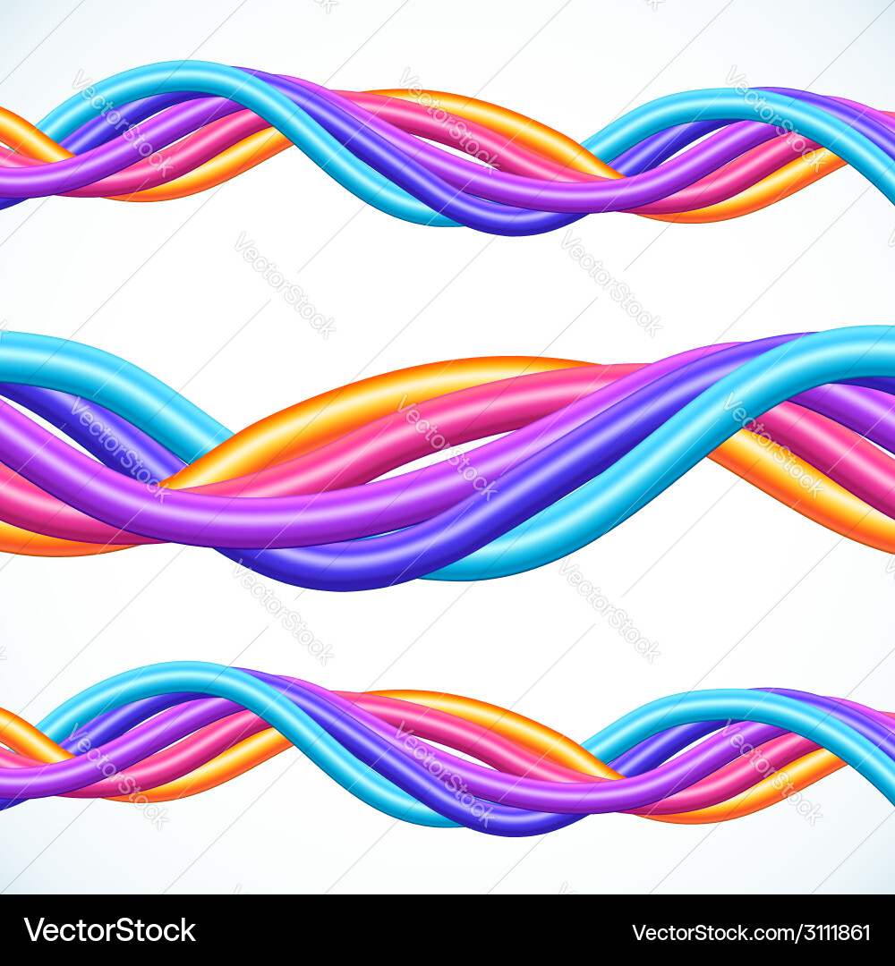 Colorful plastic twisted cables background Vector Image