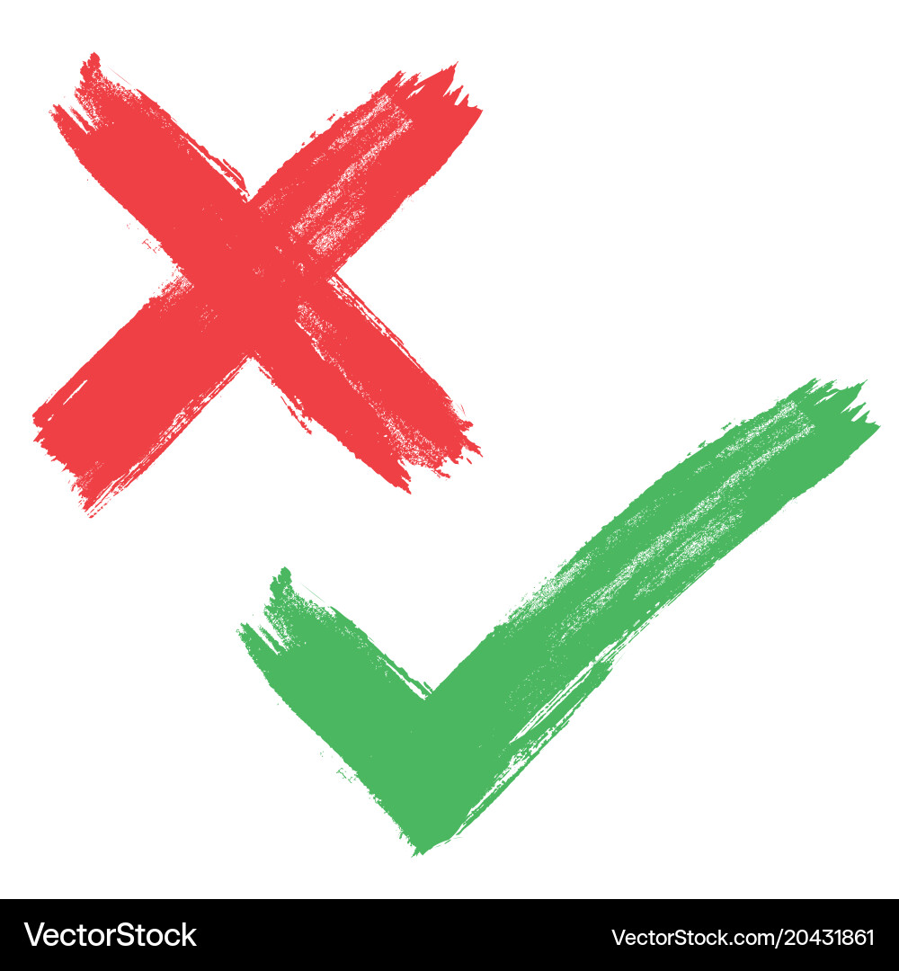 Grunge hand drawn check marks and boxes Royalty Free Vector