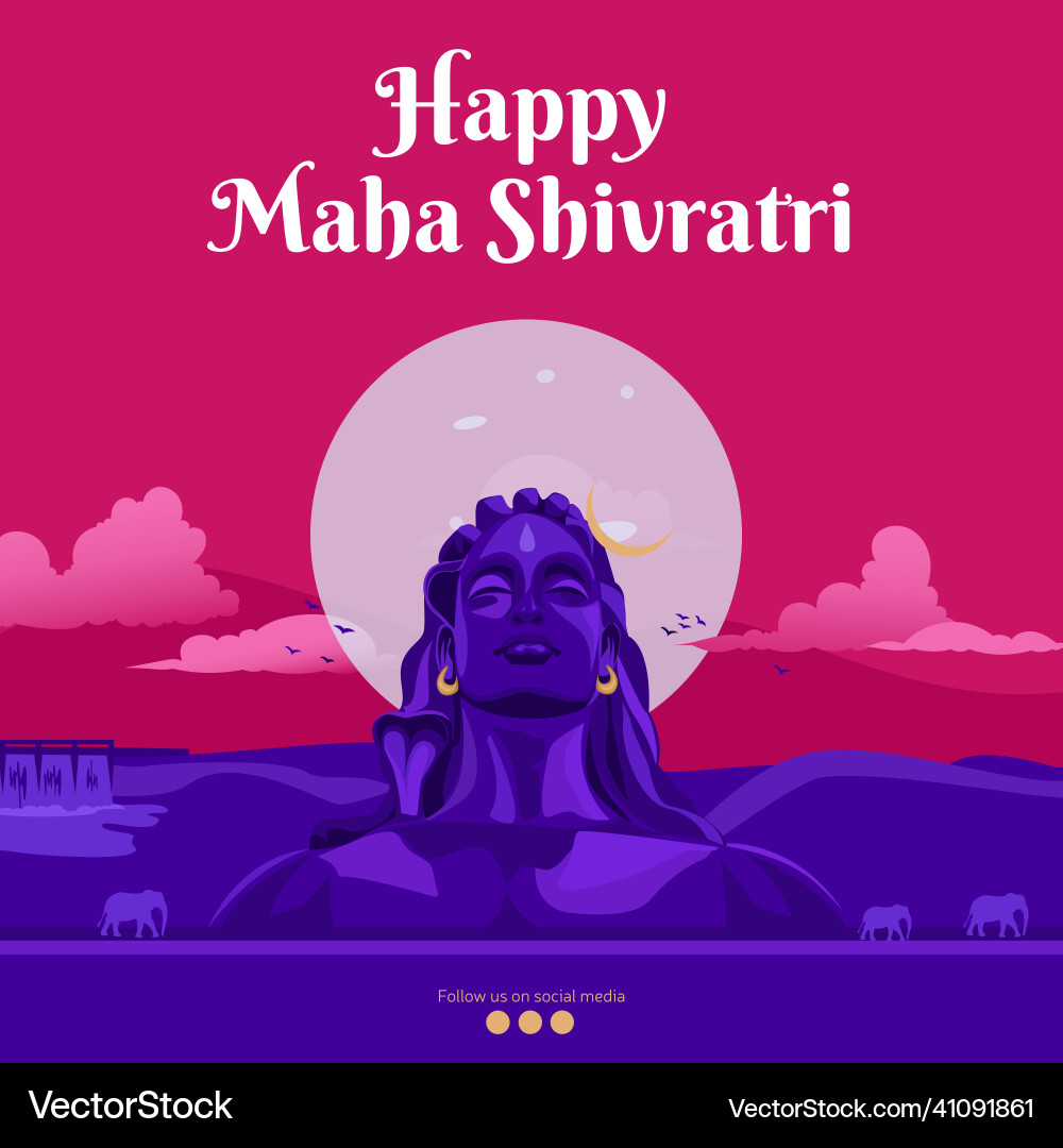 Happy maha shivratri banner design Royalty Free Vector Image
