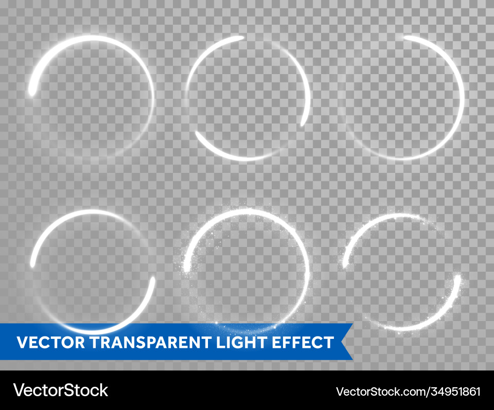 Light circle shine effect on transparent Vector Image