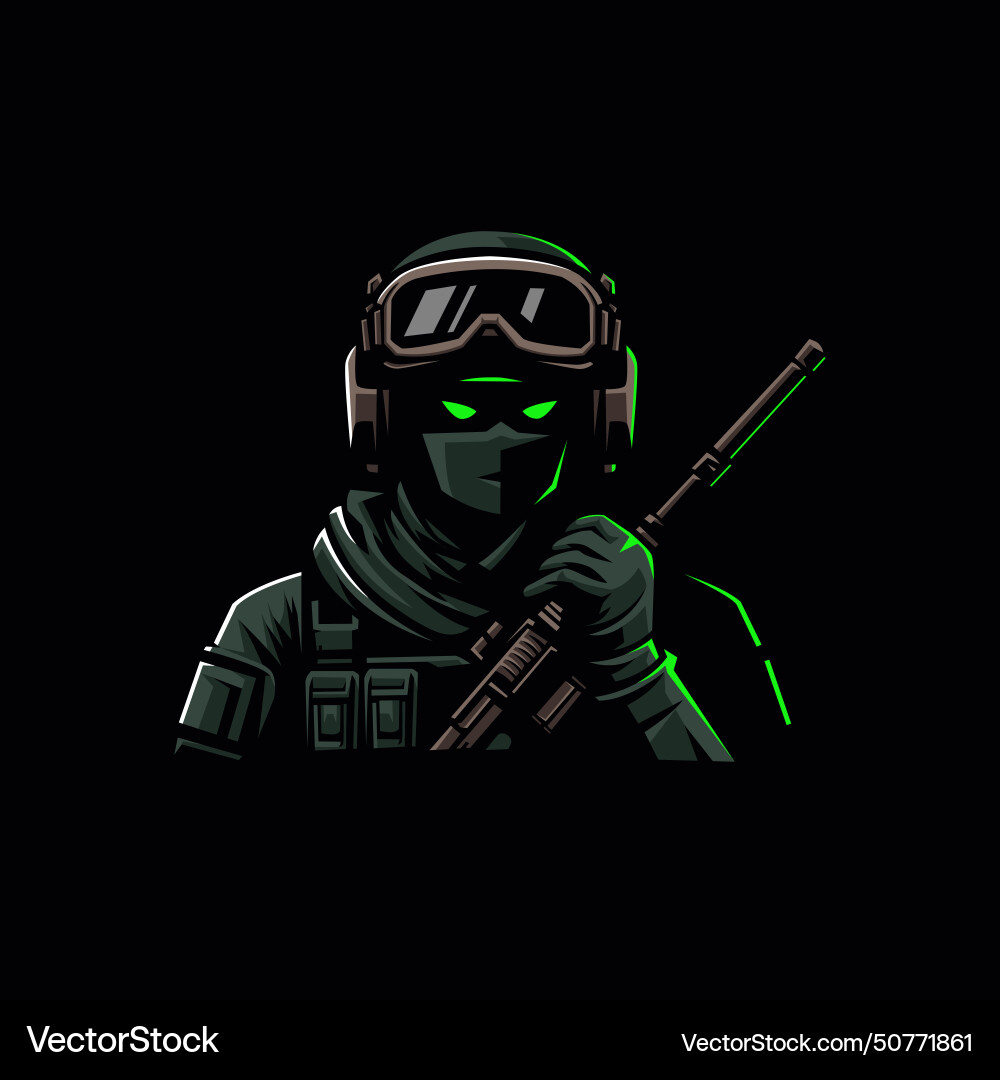 Military Mascot Logo Royalty Free Vector Image