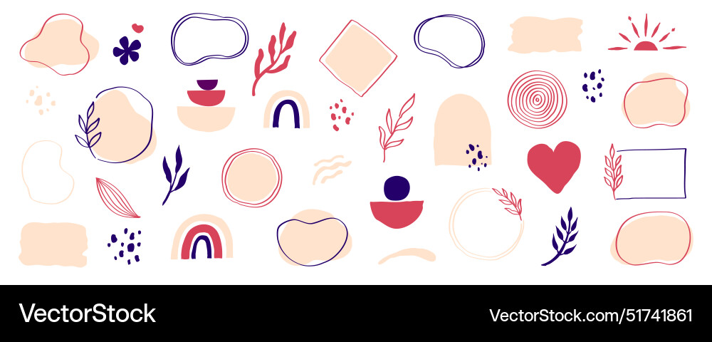 Organic abstract shape set pastel Royalty Free Vector Image