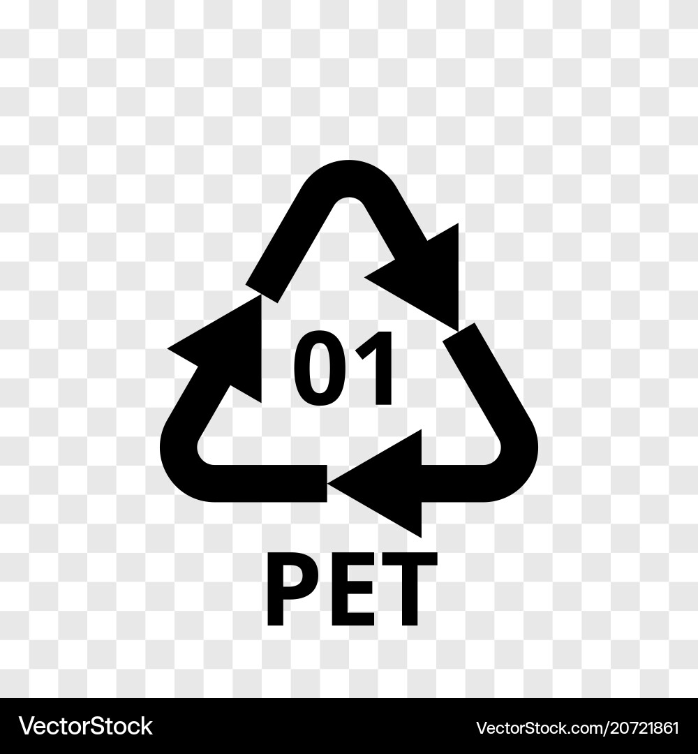 Pet recycling code plastic arrow icon Royalty Free Vector