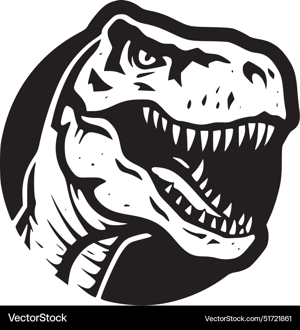 T-rex - minimalist and flat logo Royalty Free Vector Image