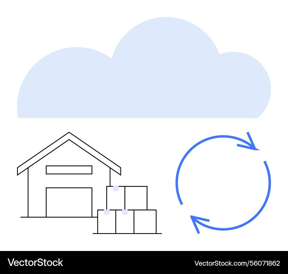 Cloud-based supply chain management with data Vector Image