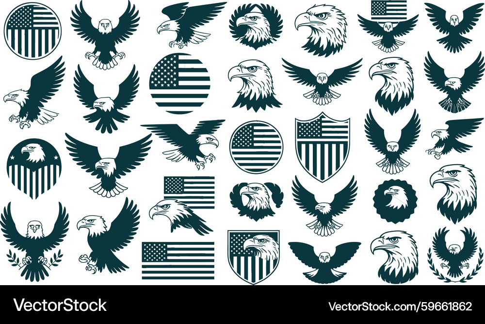 Eagles Nation Mascot & Logo Set – Royalty-Free Vector | VectorStock
