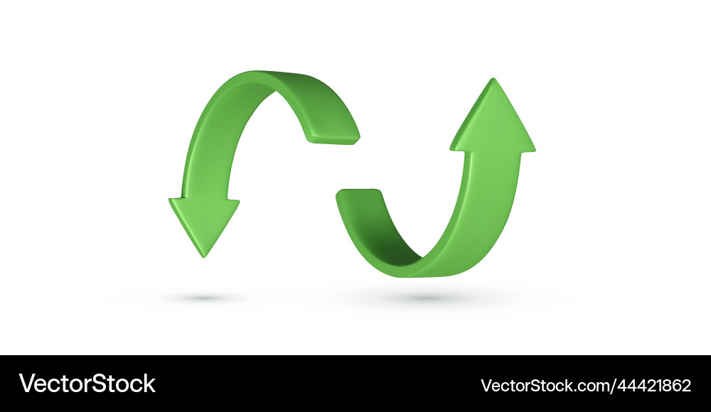 Green circle arrows up and down direction arrow Vector Image
