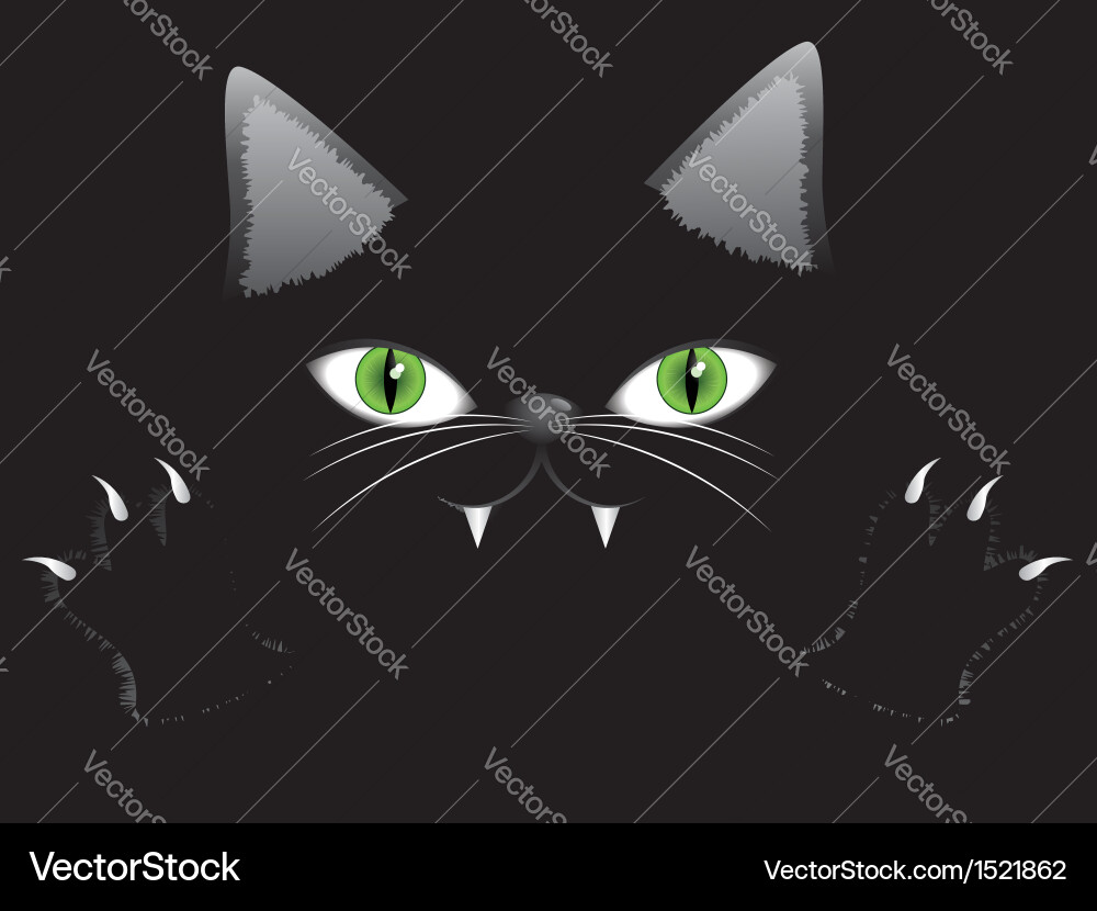 Halloween Black Cat Face Royalty Free Vector Image