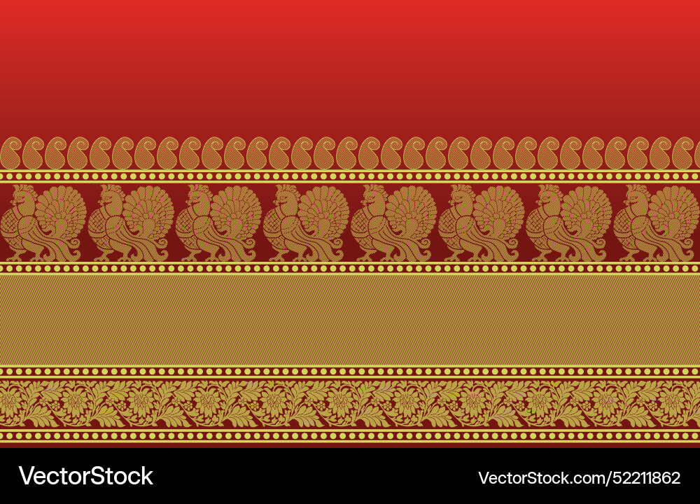 Indian ethnic sari design which is originated in Vector Image