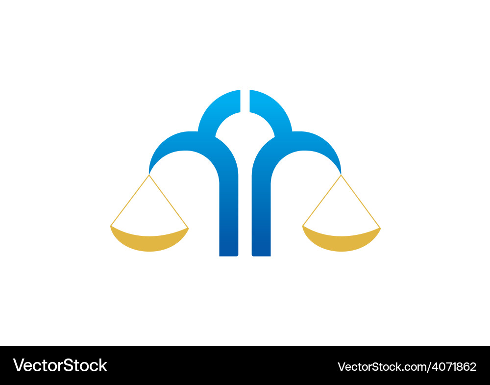 Law equal business logo Royalty Free Vector Image