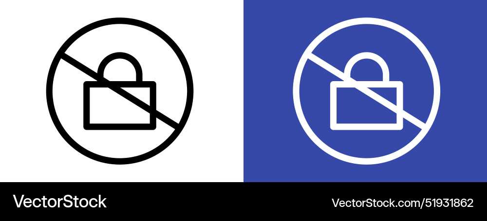 No locks allowed sign indicating prohibition Vector Image