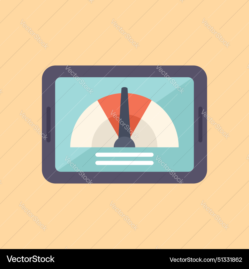 Vintage speedometer icon on peach background Vector Image