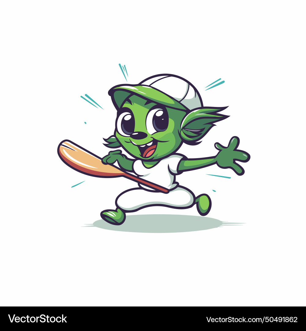 Zombie baseball player cartoon character Vector Image