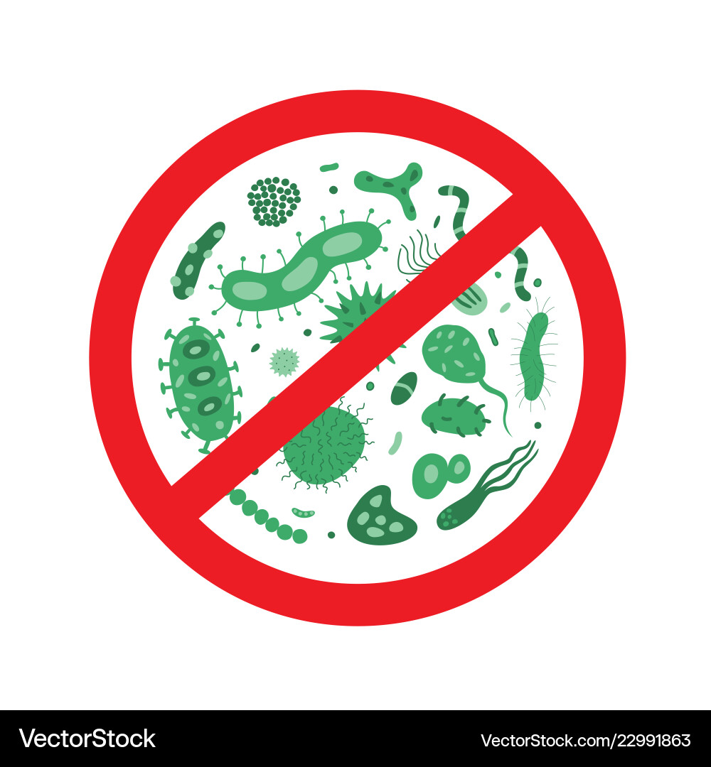 Antibacterial and antiviral defence icon stop Vector Image