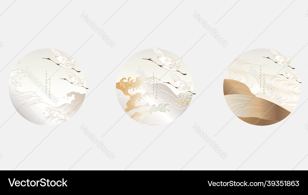 Art landscape background with gold texture Vector Image