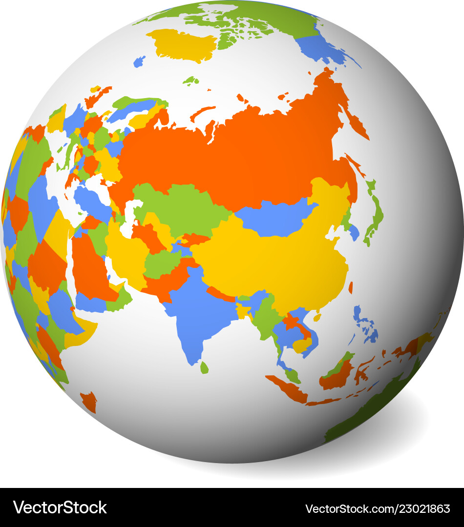 Asia Globe Map World Map Asia Royalty Free Vector Image VectorStock