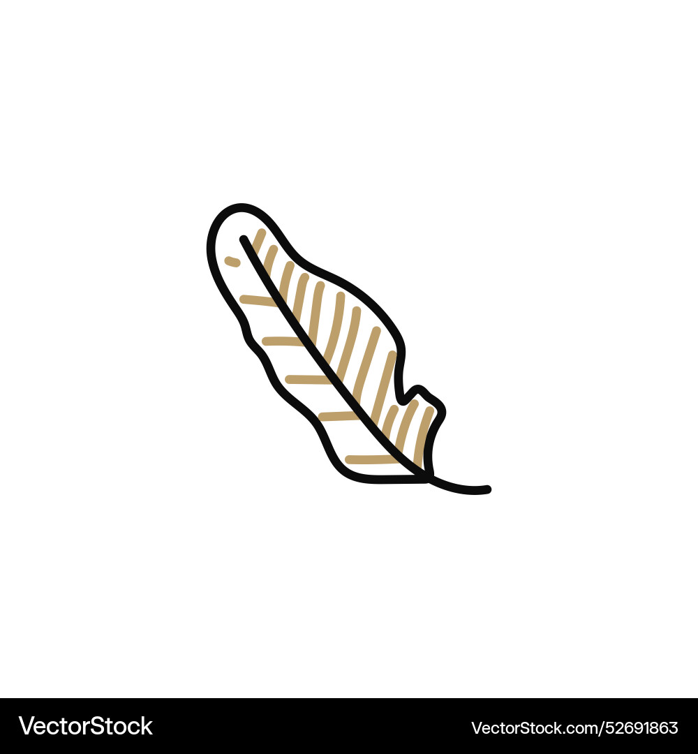 Feather line art cartoon Royalty Free Vector Image