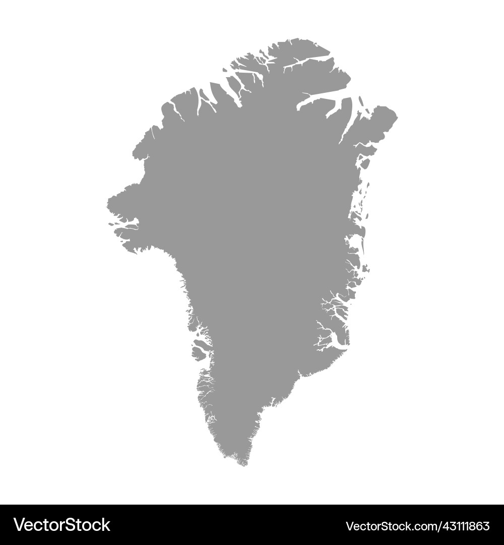 Greenland island map silhouette Royalty Free Vector Image
