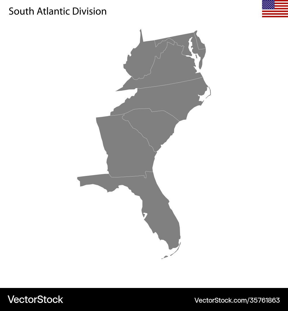 High quality map south atlantic division Vector Image