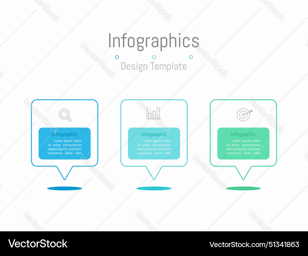 Infographic 3 options design elements Royalty Free Vector