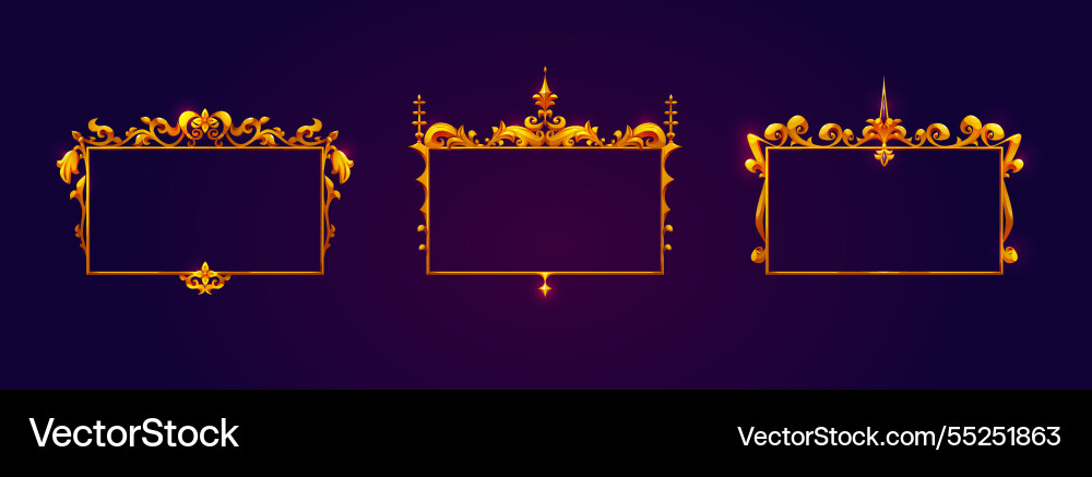 Medieval game frames set Royalty Free Vector Image