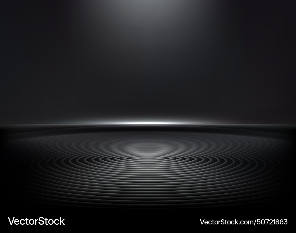 Modern display on a black ripple surface Vector Image