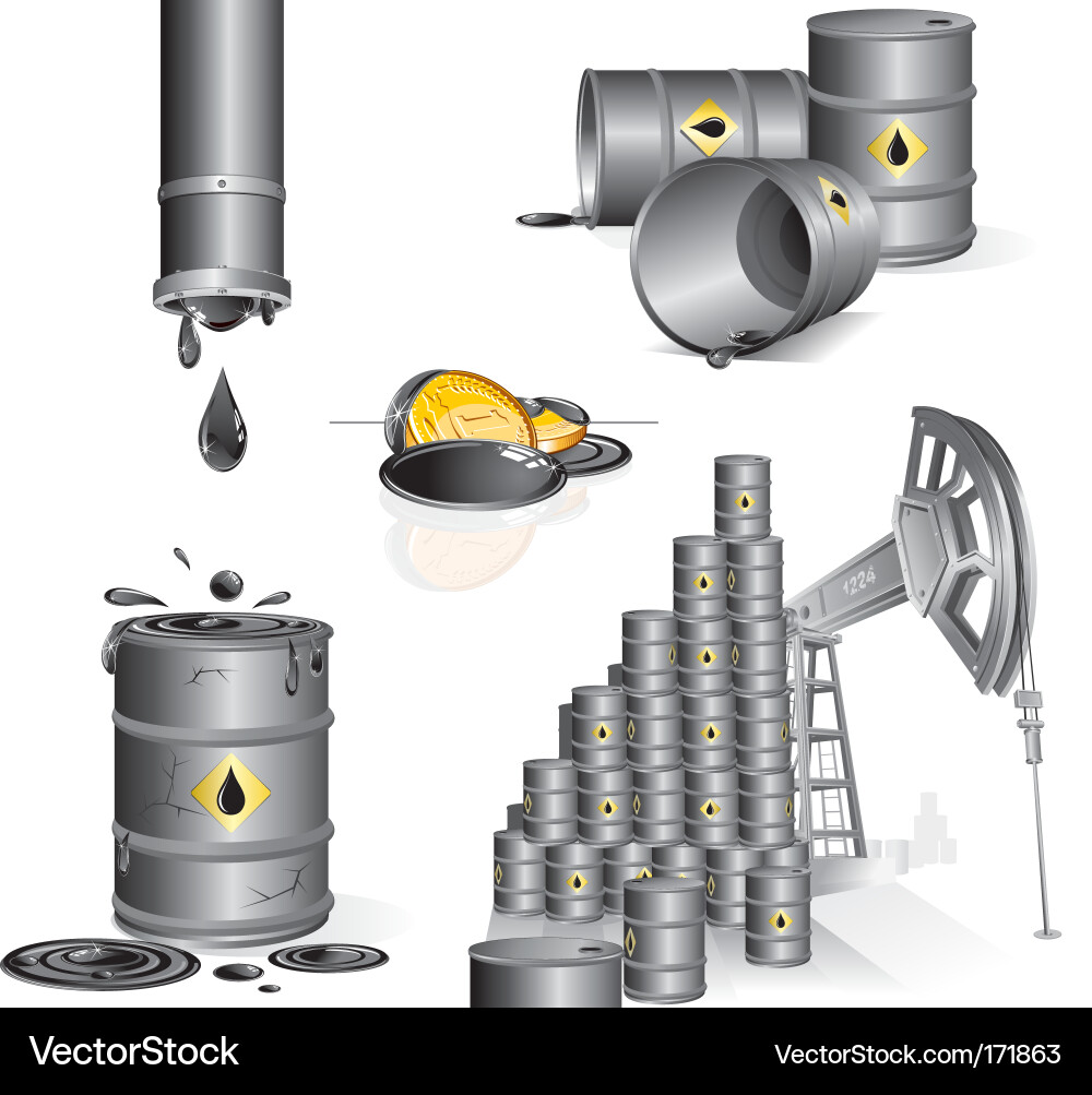 Oil set Royalty Free Vector Image - VectorStock