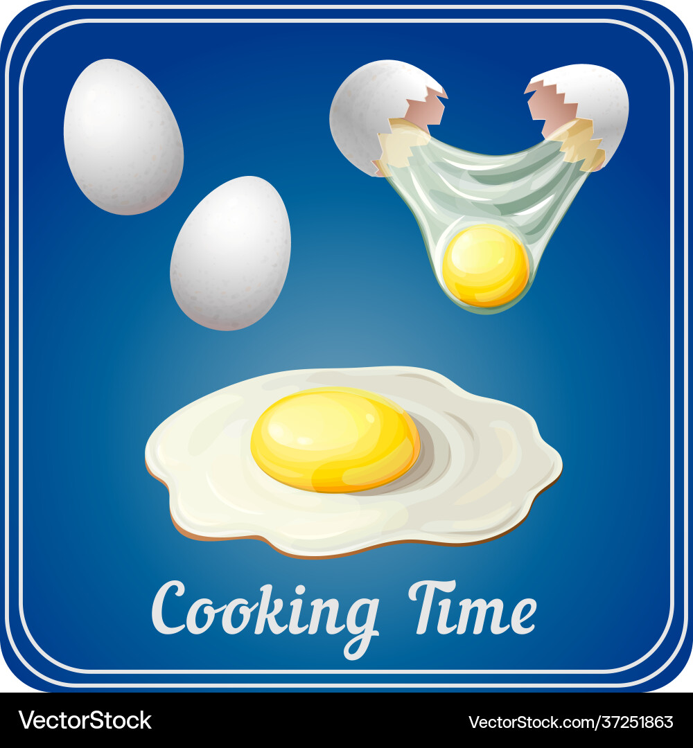 Time to cook banner good morning egg breakfast Vector Image