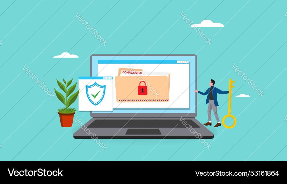 Confidential document security or protection Vector Image