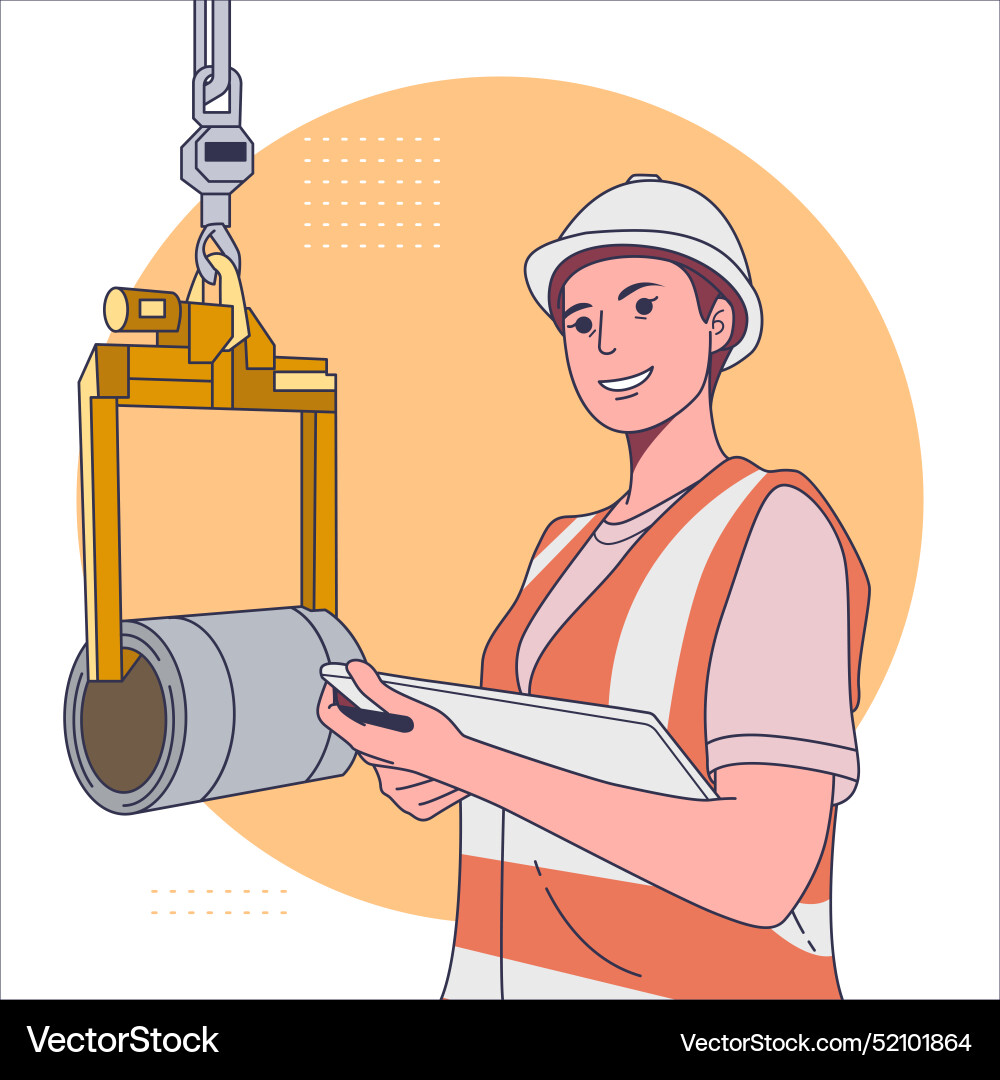 Construction worker concept flat Royalty Free Vector Image