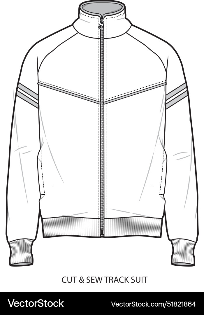 Cut sew track suit Royalty Free Vector Image - VectorStock