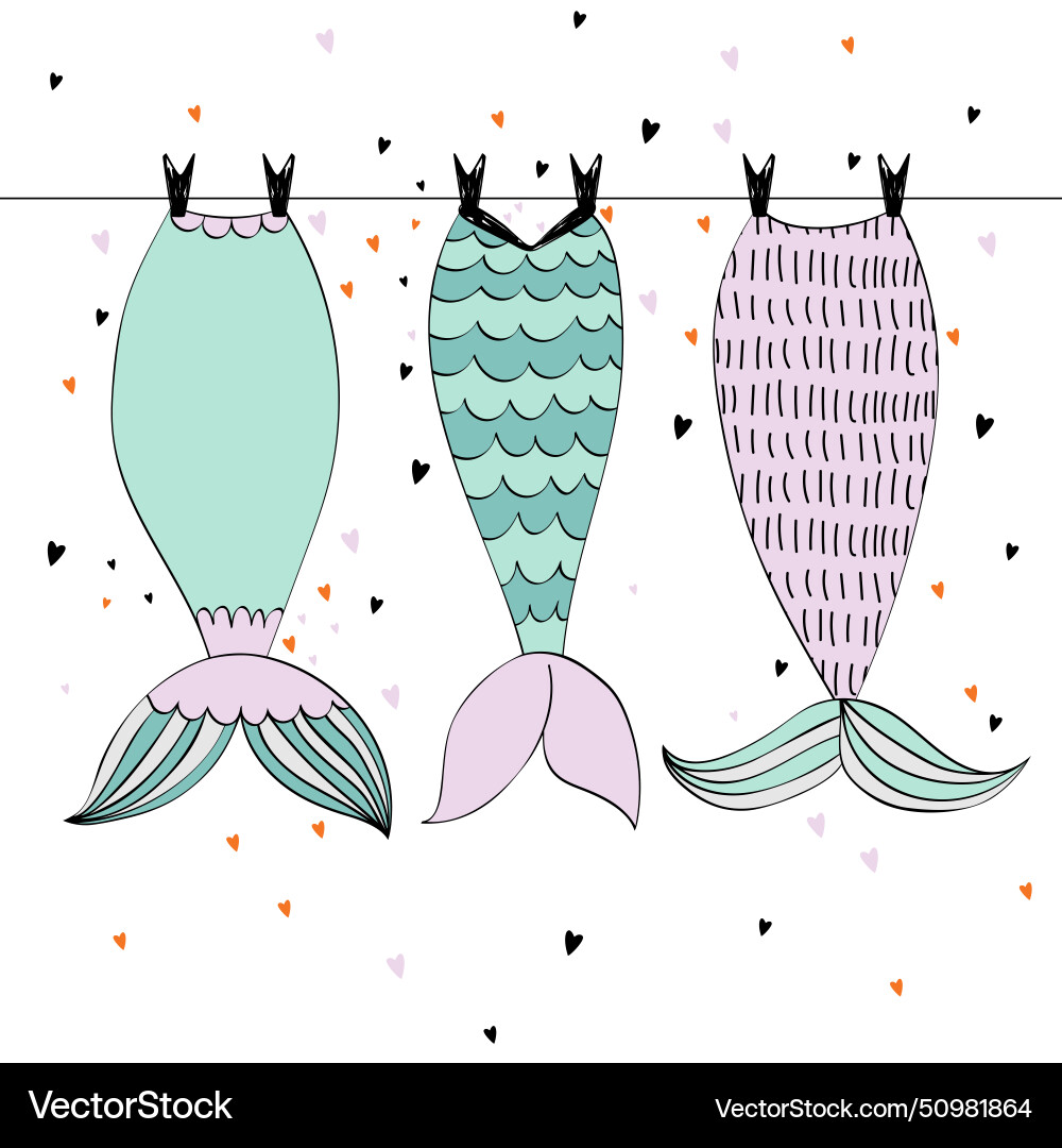 Cute mermaids Royalty Free Vector Image - VectorStock