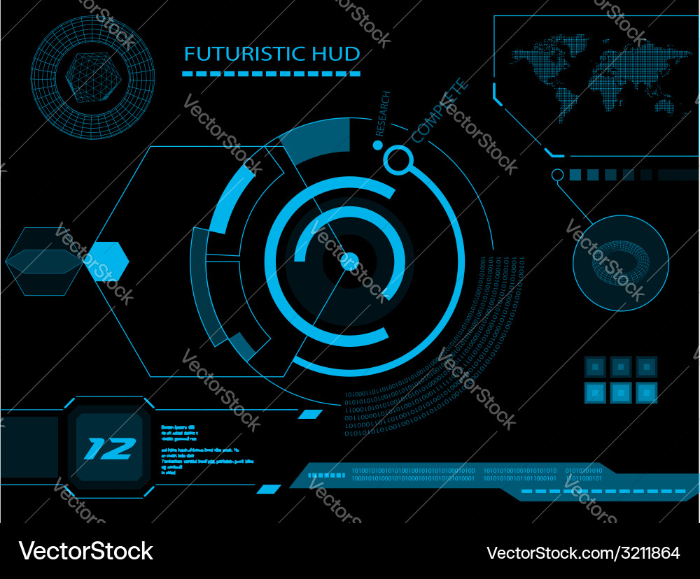 Futuristic Blue HUD Interface Royalty Free Vector Image