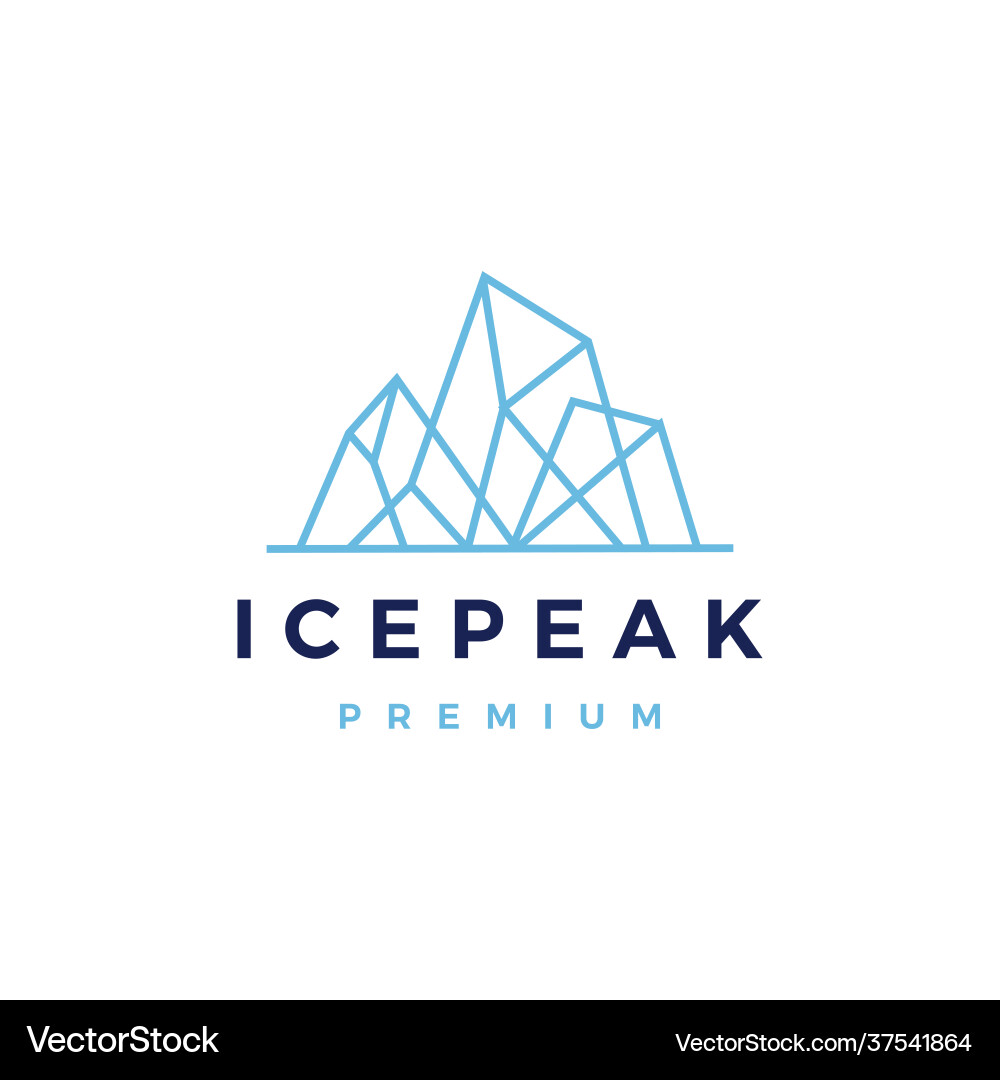 Ice peak mount geometric outline logo icon Vector Image