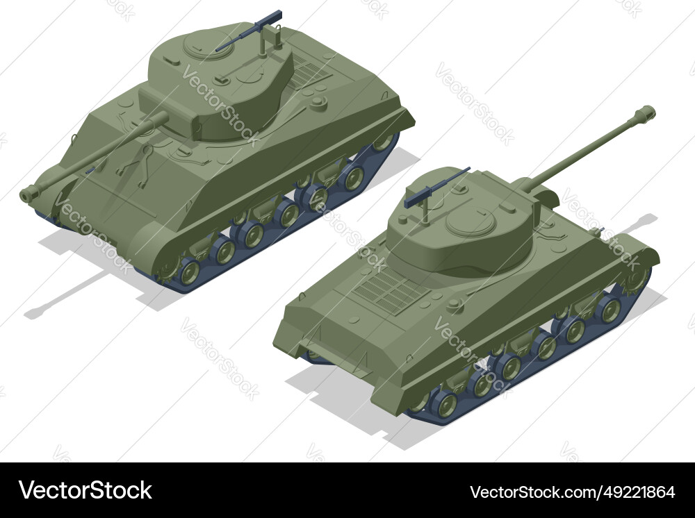 Isometric usa tank medium m4 sherman Royalty Free Vector