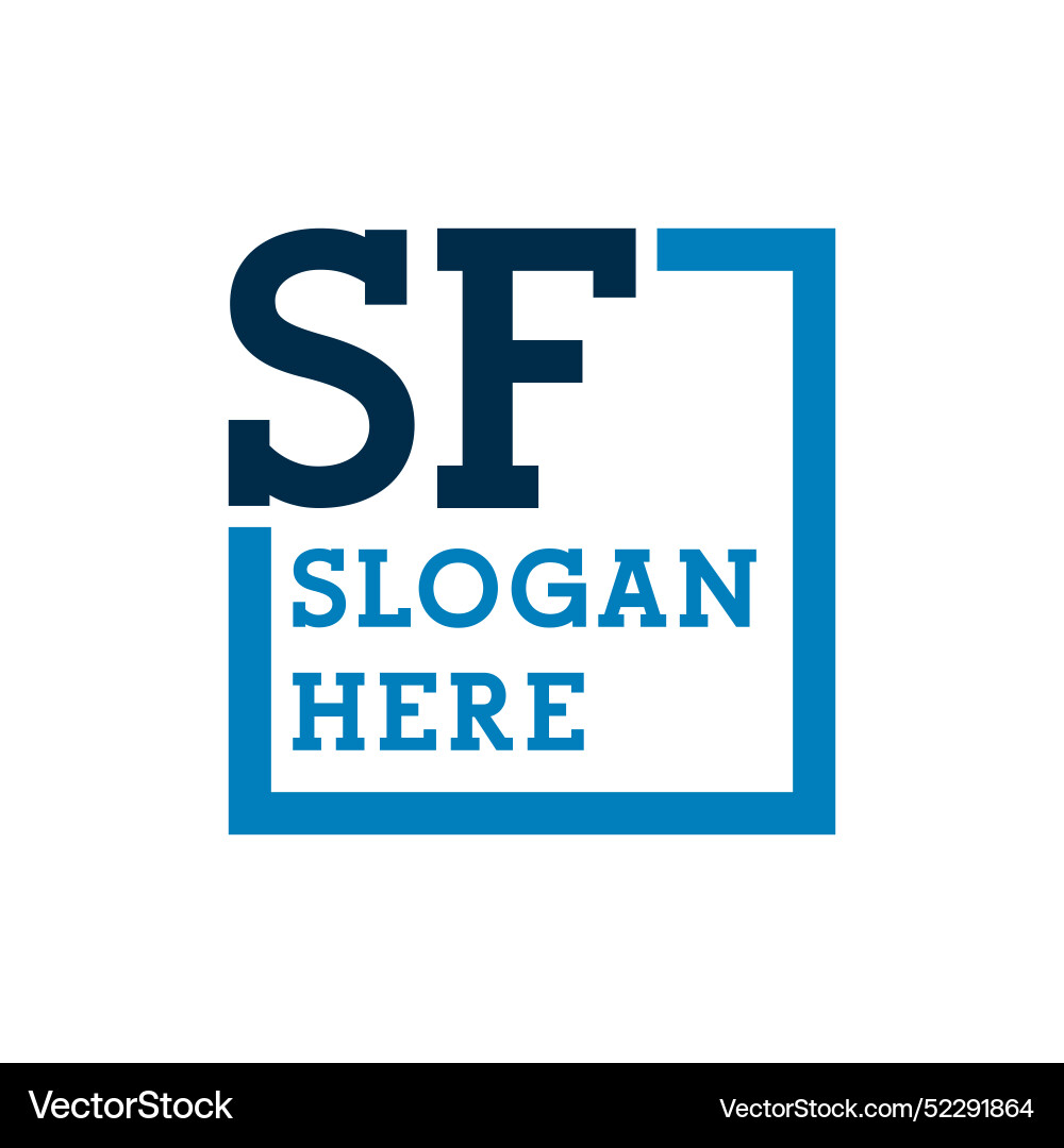 Minimal initials logo letters s and f sf initial Vector Image